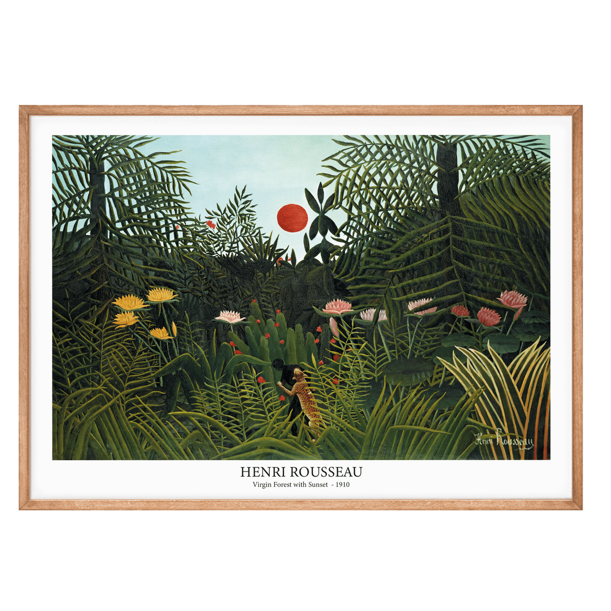 Henri Rousseau - Virgin Forest with a Sunset Plakat – Papery
